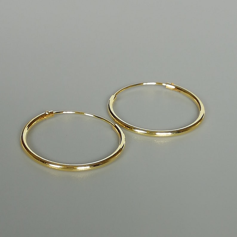 Gold Hoop Earrings 18mm Gold Dipped Hoops Endless Ear - Etsy