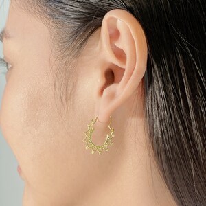 Bali Gold Hoops | Dramatic Gold Hoops | Gold Plated Hoops | Gift for ...