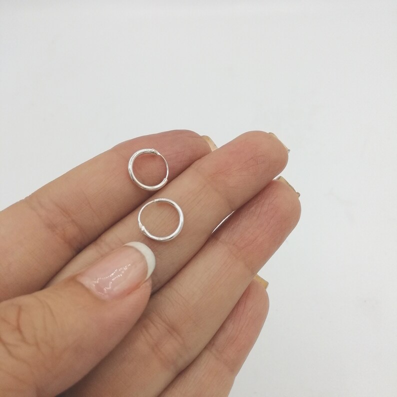 10mm Hoops Tiny Silver Hoops Silver Hoop Earrings Silver - Etsy