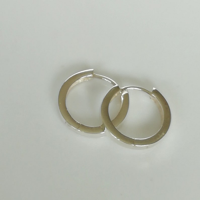 16mm Silver Hoops | Band Hoops | Hinged Hoops | Silver Jewelry ...