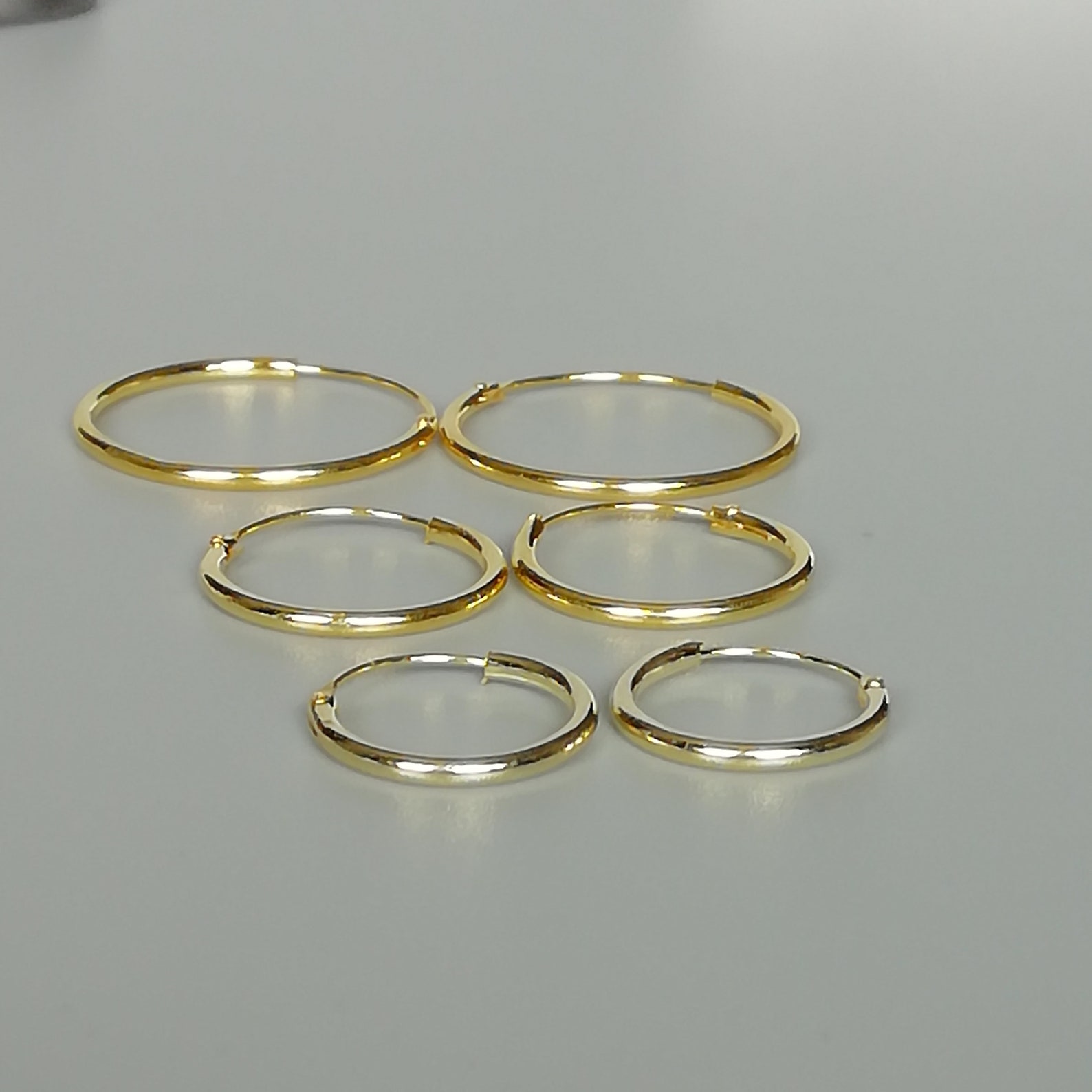 Gold Hoop Earrings Set Three Pairs Set 121416 Mm Gold | Etsy