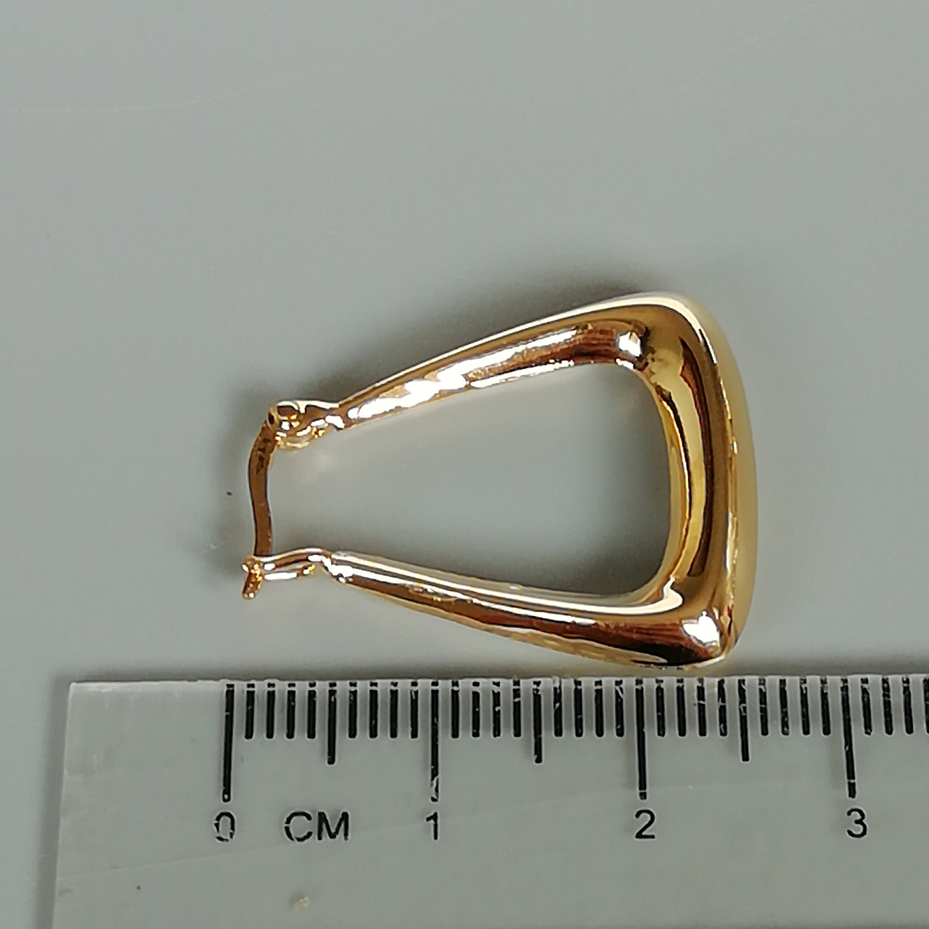 Triangle gold hoops Gold plated hoops Minimalist hoops | Etsy