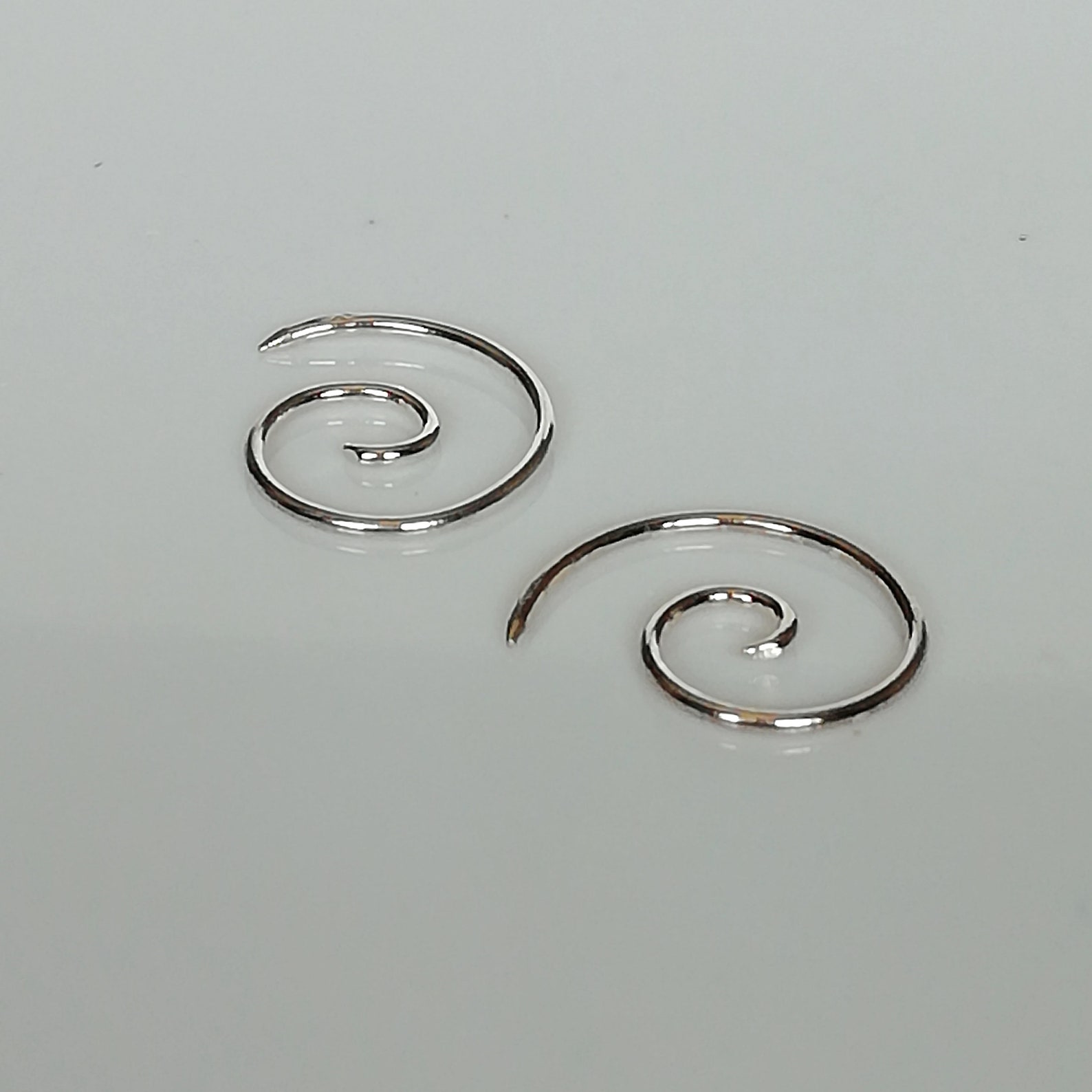 Spiral Silver Hoops Silver Ear Wires Bohemian Ear Hoops - Etsy
