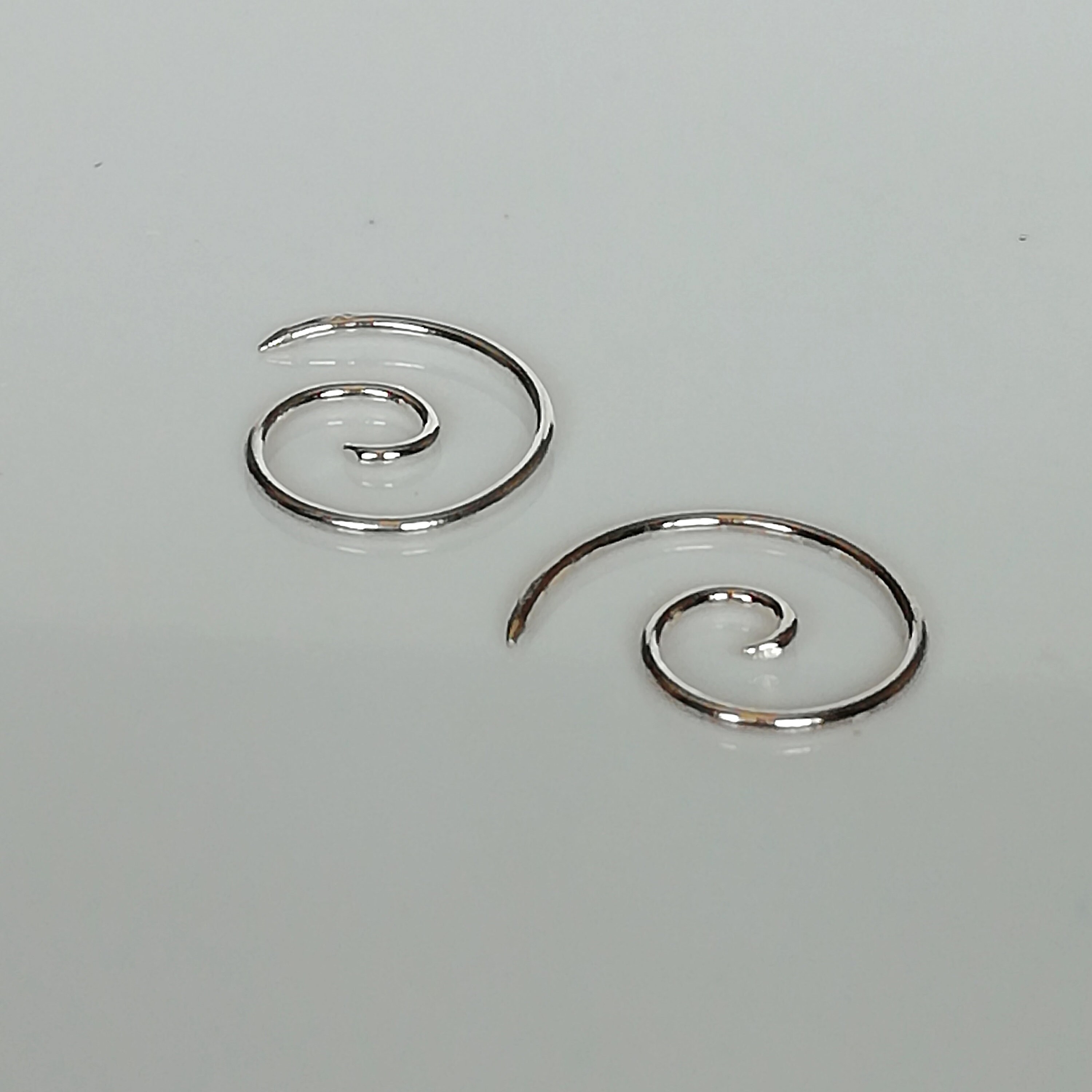 Spiral silver hoops Silver ear wires Bohemian ear hoops | Etsy