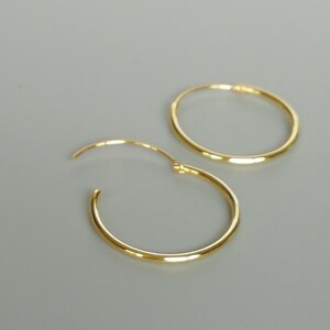 Gold Hoop Earrings | 18mm Gold Dipped Hoops | Endless Ear Hoops ...