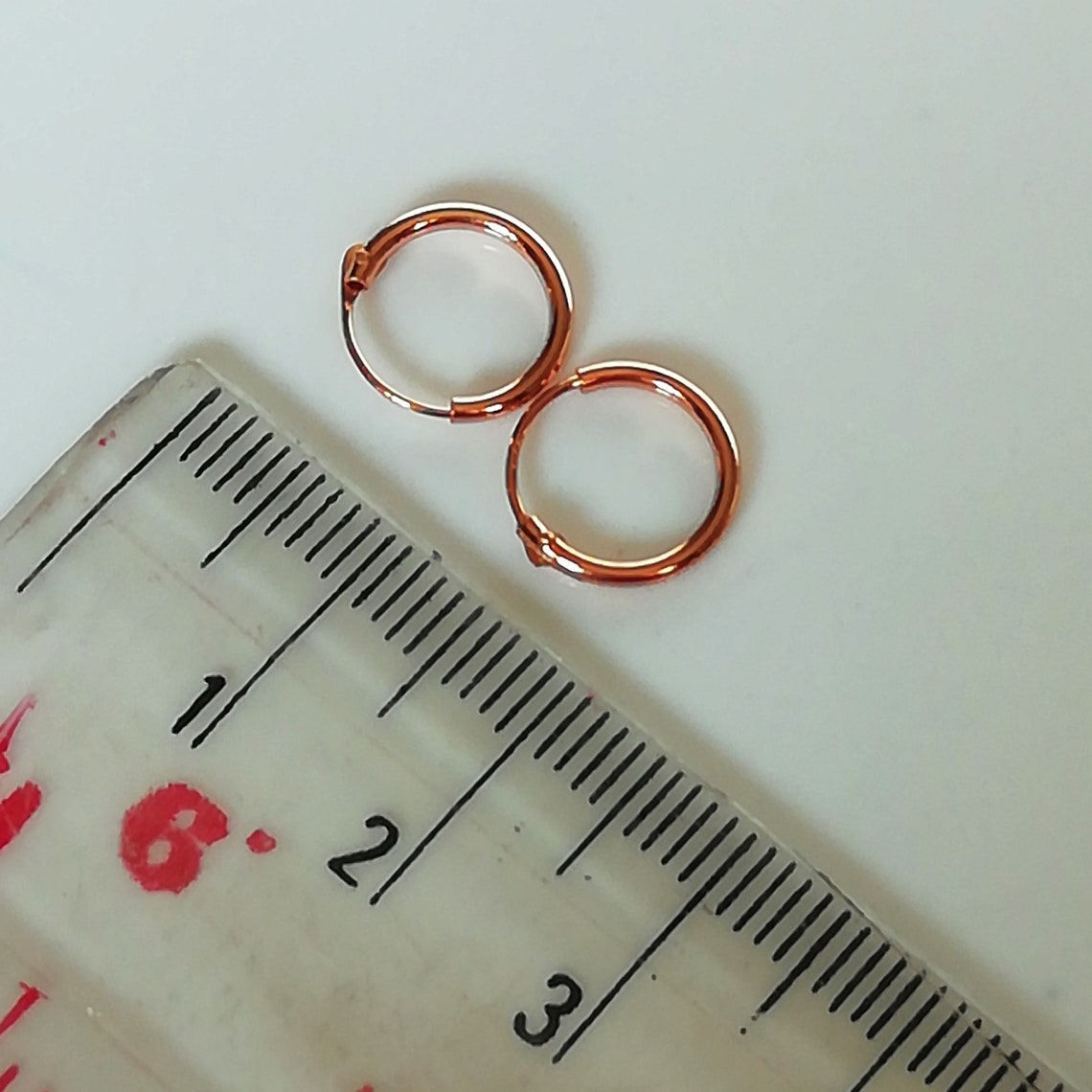 10mm Pink Hoops Rose Gold Hoops Tiny Hoops Silver - Etsy
