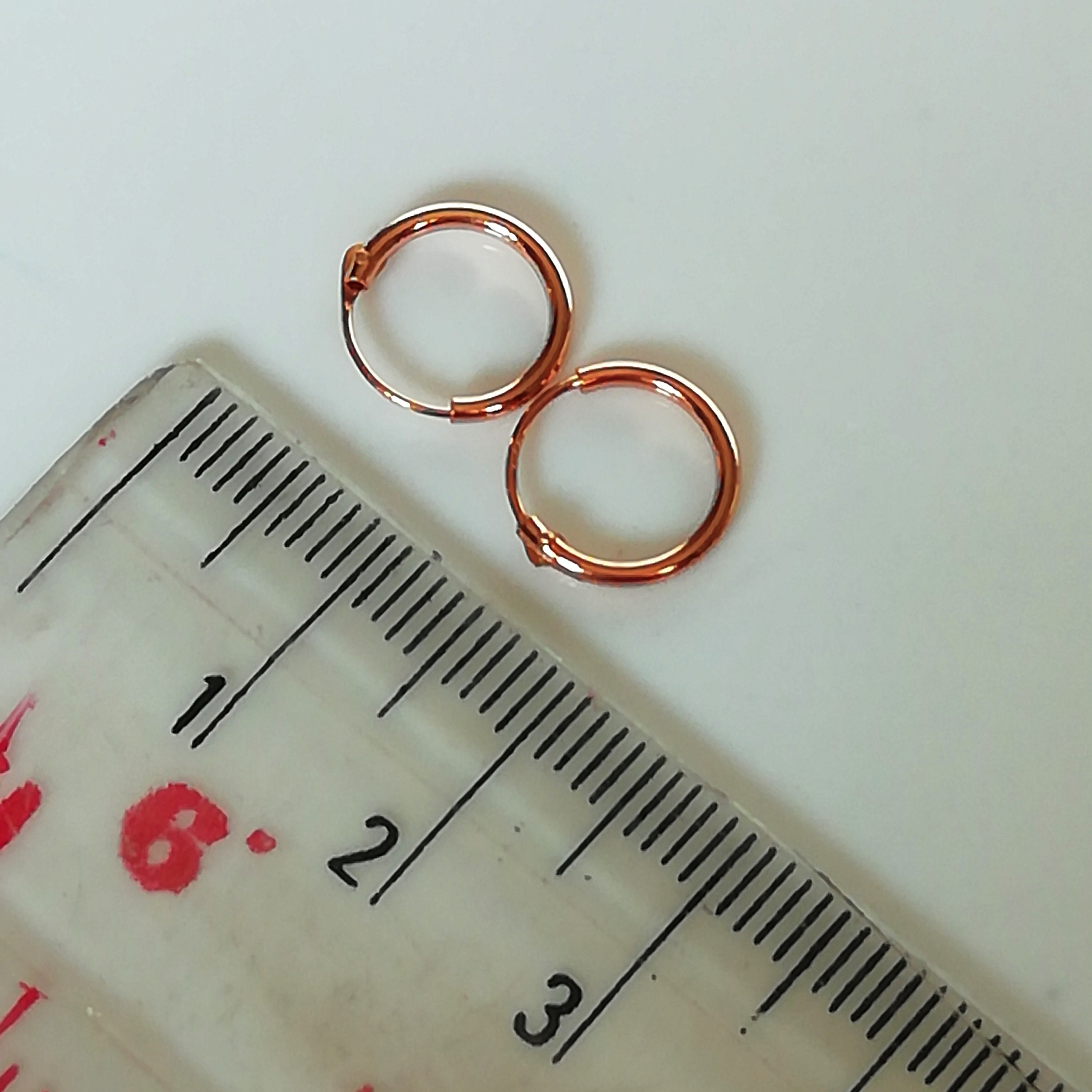 10mm Pink Hoops | Rose Gold Hoops | Tiny Hoops | Silver Jewelry ...