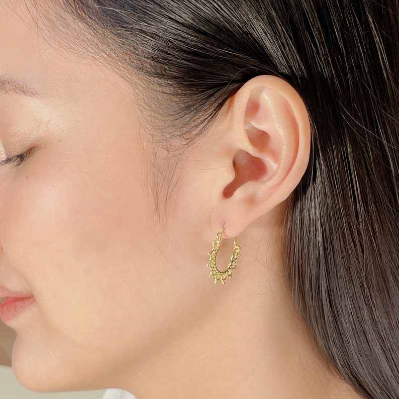 Bali Gold Hoops Dramatic Gold Hoops Gold Plated Hoops - Etsy