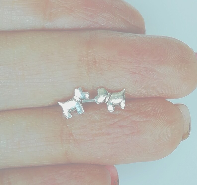 Dog Ear Studs Tiny Dog Earrings Delicate Studs Animal - Etsy