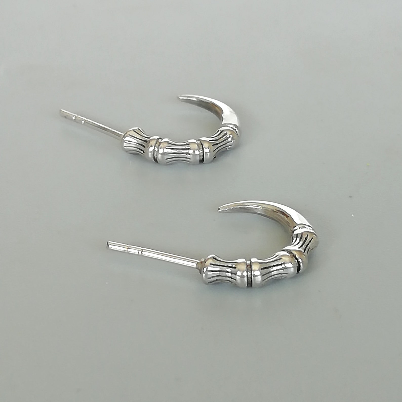 Silver Hoop Earring | Bone Hoops | Interrupted Hoops | Silver Jewelry ...