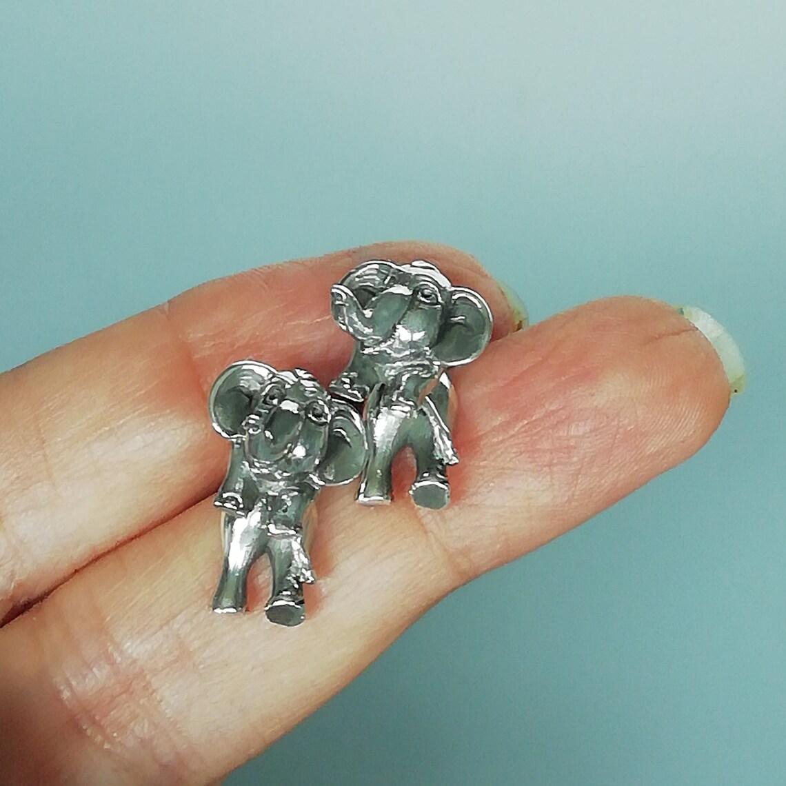 Sterling silver elephant ear jacket Double side ear cuff | Etsy