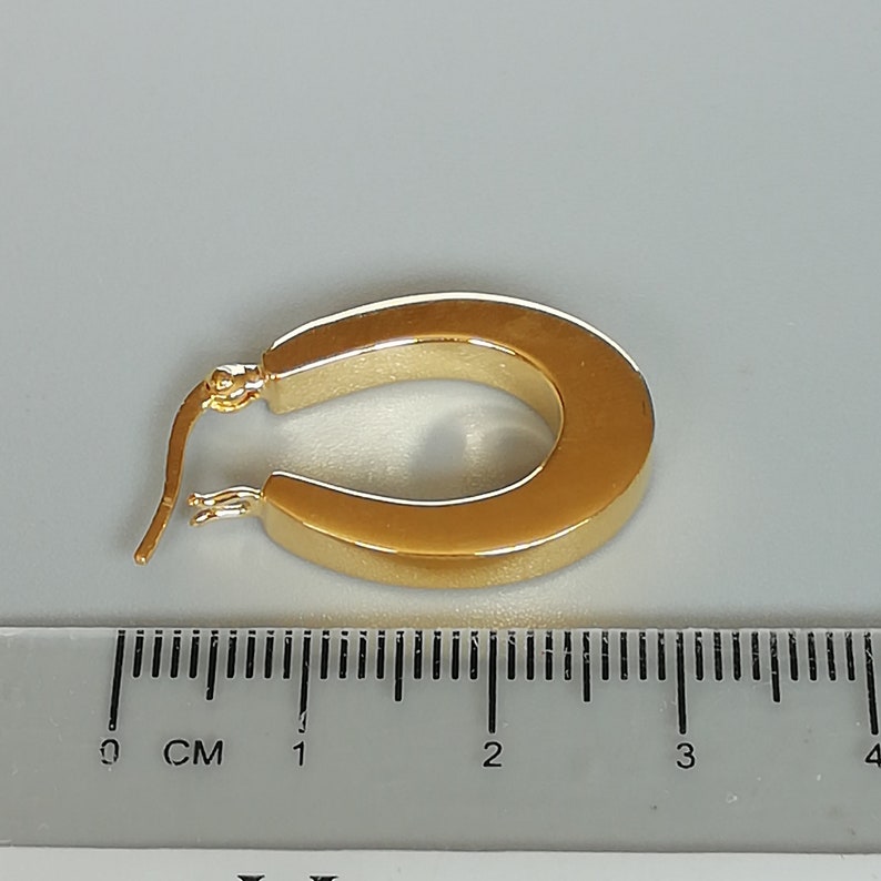 Oval Gold Hoops Simple Gold Hoop Earrings Minimalist Gold | Etsy