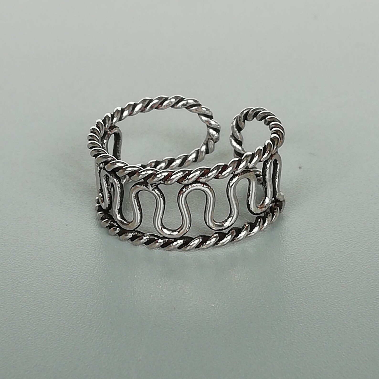Oxidized Silver Wave Toe Ring | Sterling Silver Toe Band | Free Size ...