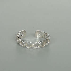 Sterling Silver Hearts Toe Ring | Silver Toe Band | Free Size Toe Band ...