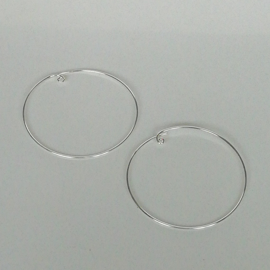 Large silver hoops 50 mm hoop earrings Silver jewelry | Etsy