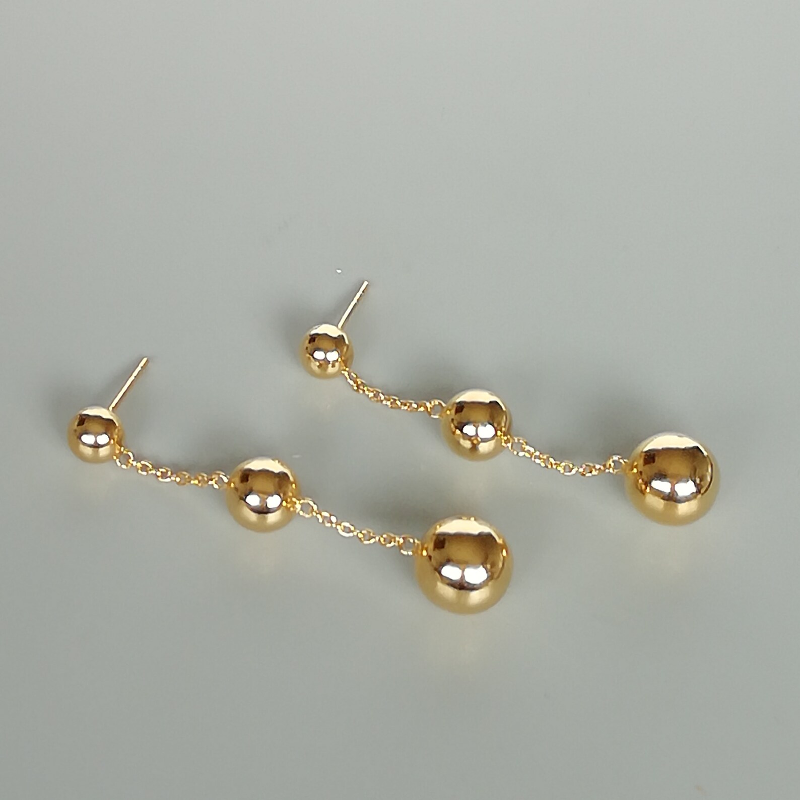 Gold Ball Ear Dangler | Dangle Earrings | Gold Earrings | Sterling ...