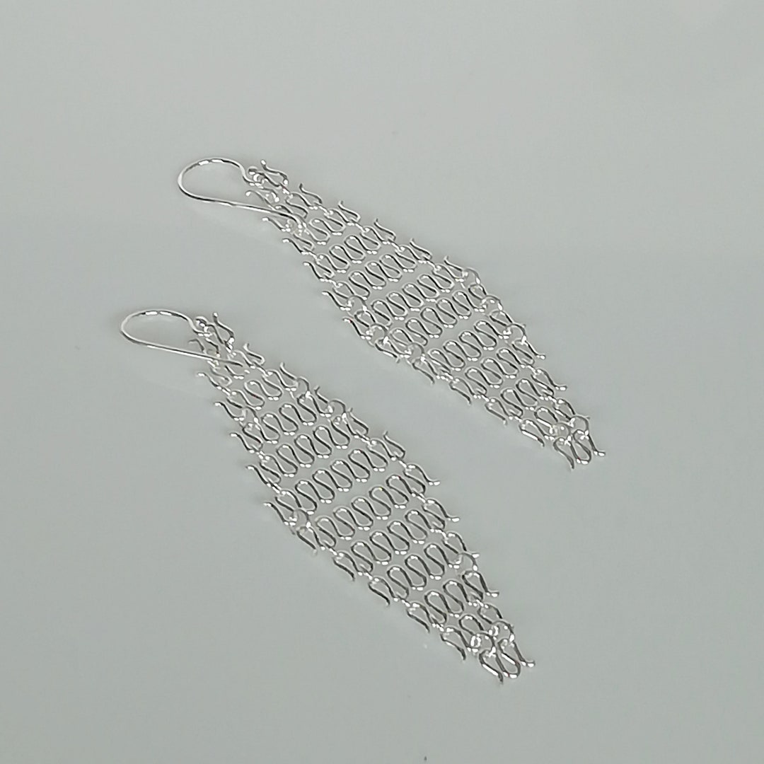 Silver Mesh Dangle Earring | Filigreed Earrings | Silver Jewelry ...