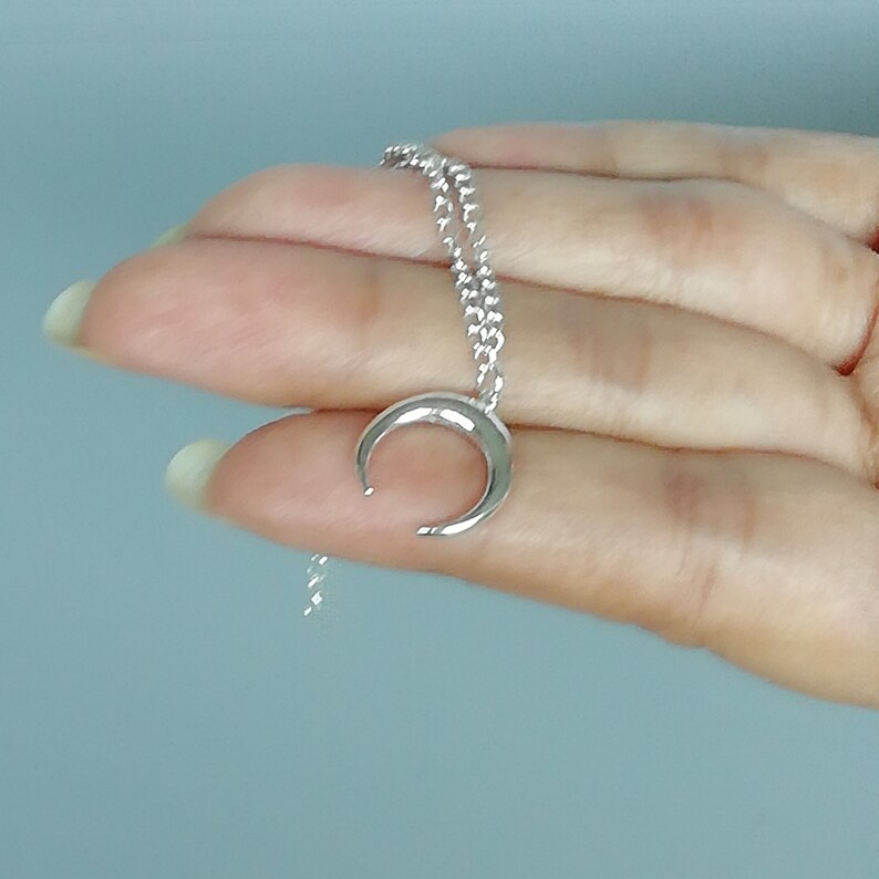 Crescent Moon Bracelet | Sterling Silver Charm Bracelet | Celestial ...