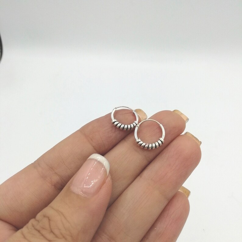 Silver Bali Hoops 12 Mm Silver Hoops Twisted Wire Hoops - Etsy