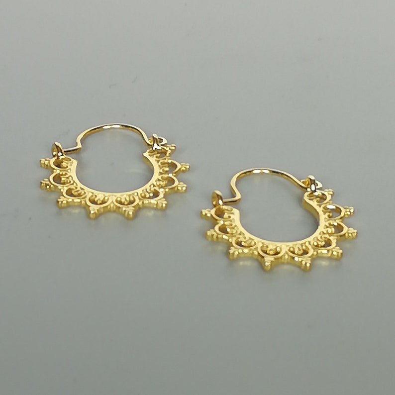 Bali gold hoops Dramatic gold hoops Gold plated hoops | Etsy