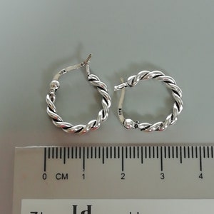 Twisted Silver Hoops 17mm Silver Hoops Silver Jewelry - Etsy