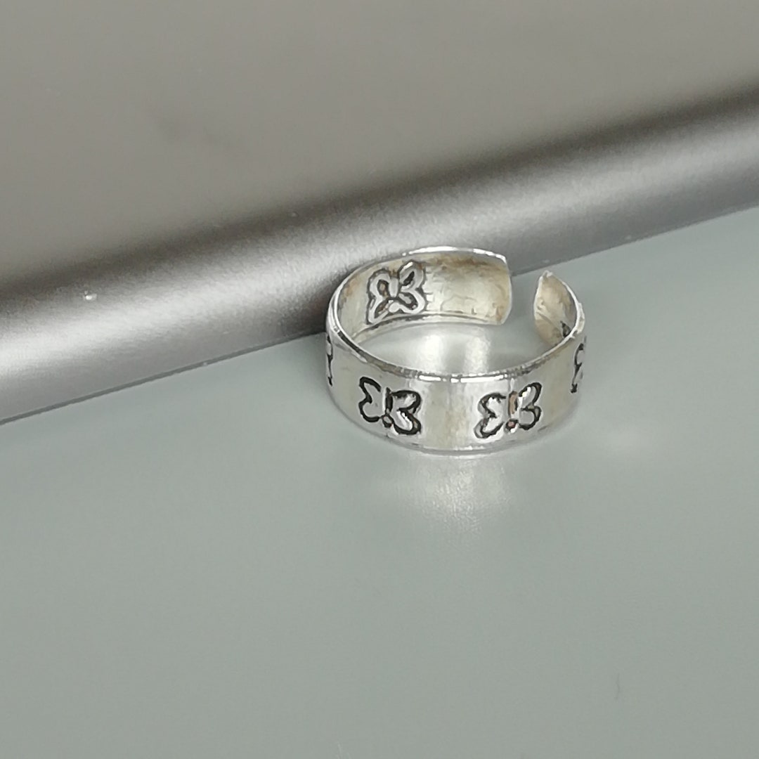 Butterflies Toe Ring | Sterling Silver Toe Band | Cute Toe Ring ...