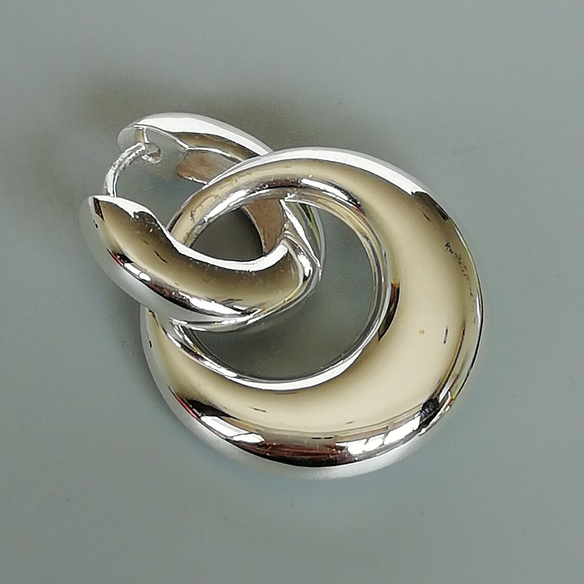 Circle in Circle Silver Hoops Rings Hoop Ear Danglers Two - Etsy