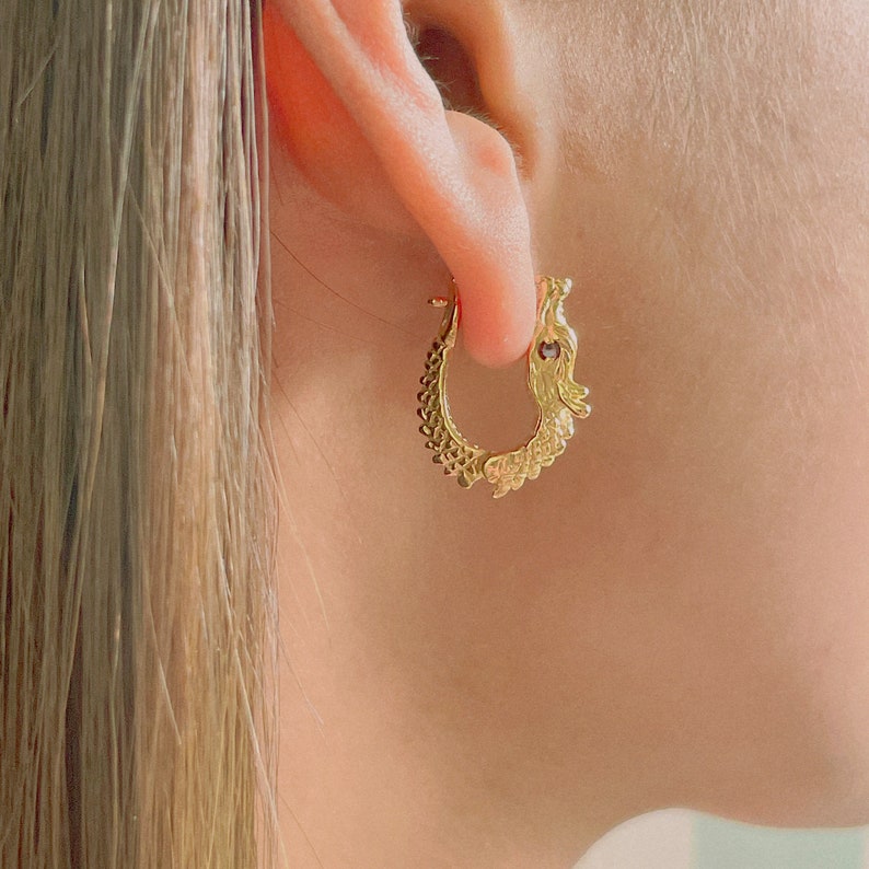 Dragon Gold Hoops Game of Thrones Egyptian Gold Hoops - Etsy