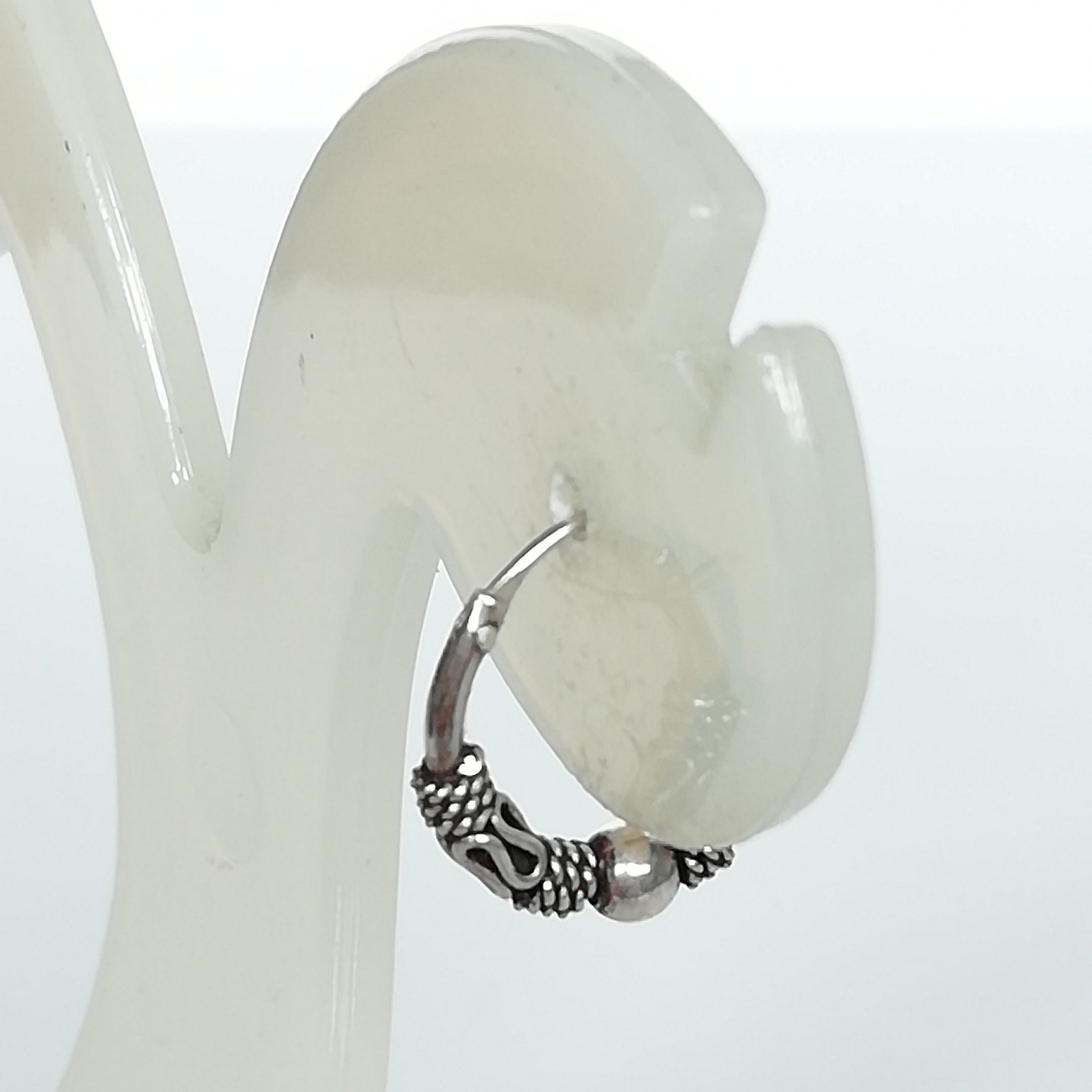 Ethnic Bali Hoops 12 Mm Silver Hoops Tribal Hoop Earrings | Etsy