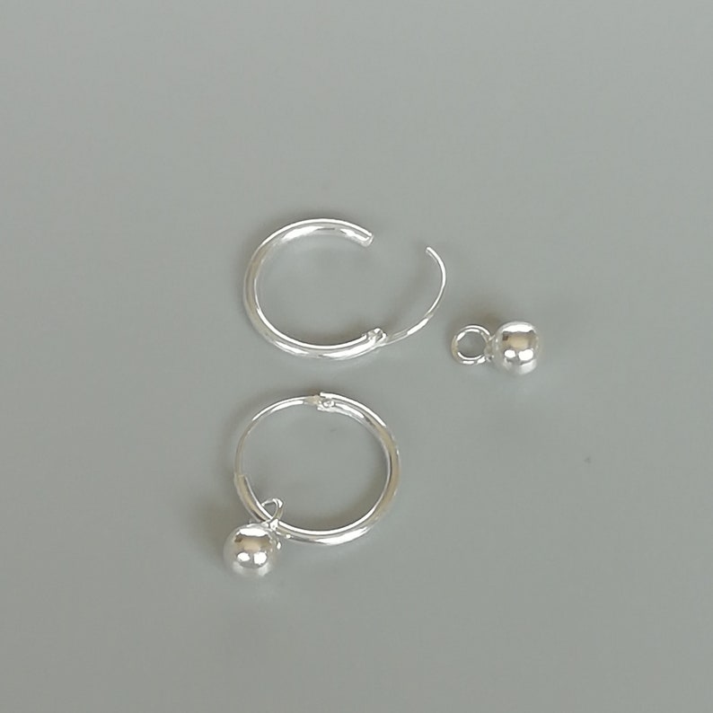 Silver Ball Hoops Sterling Silver Hoops 12 Mm Hoop - Etsy