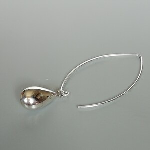 Long Silver Ear Wires Earrings | Sterling Silver Drop Earrings | Charm ...