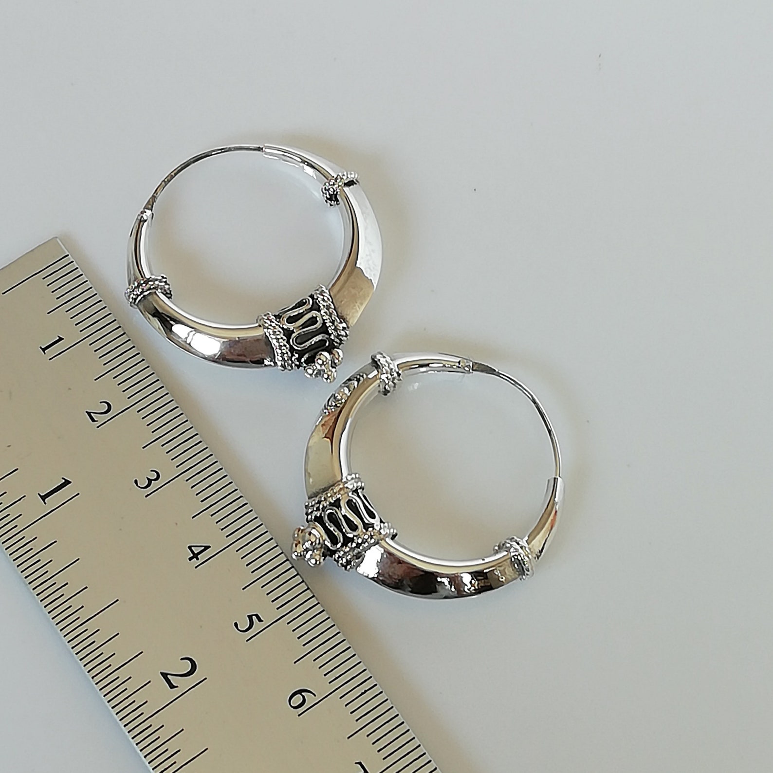 Ethnic Silver Hoops 30 Mm Hoops Egyptian Style Hoops | Etsy