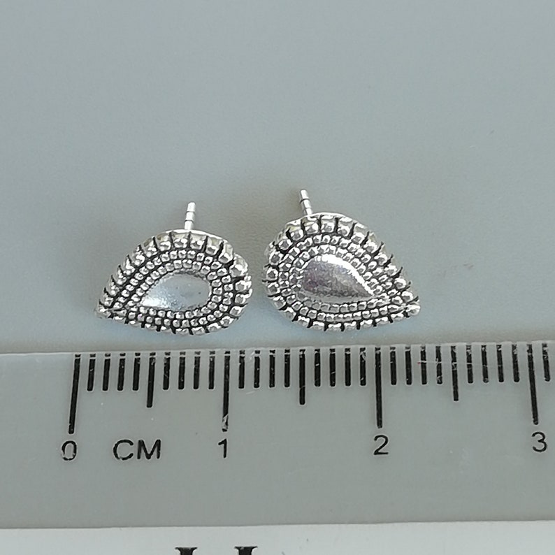 Indian Ear Studs | Sterling Silver Tear Drop Ear Stud | Minimalist ...