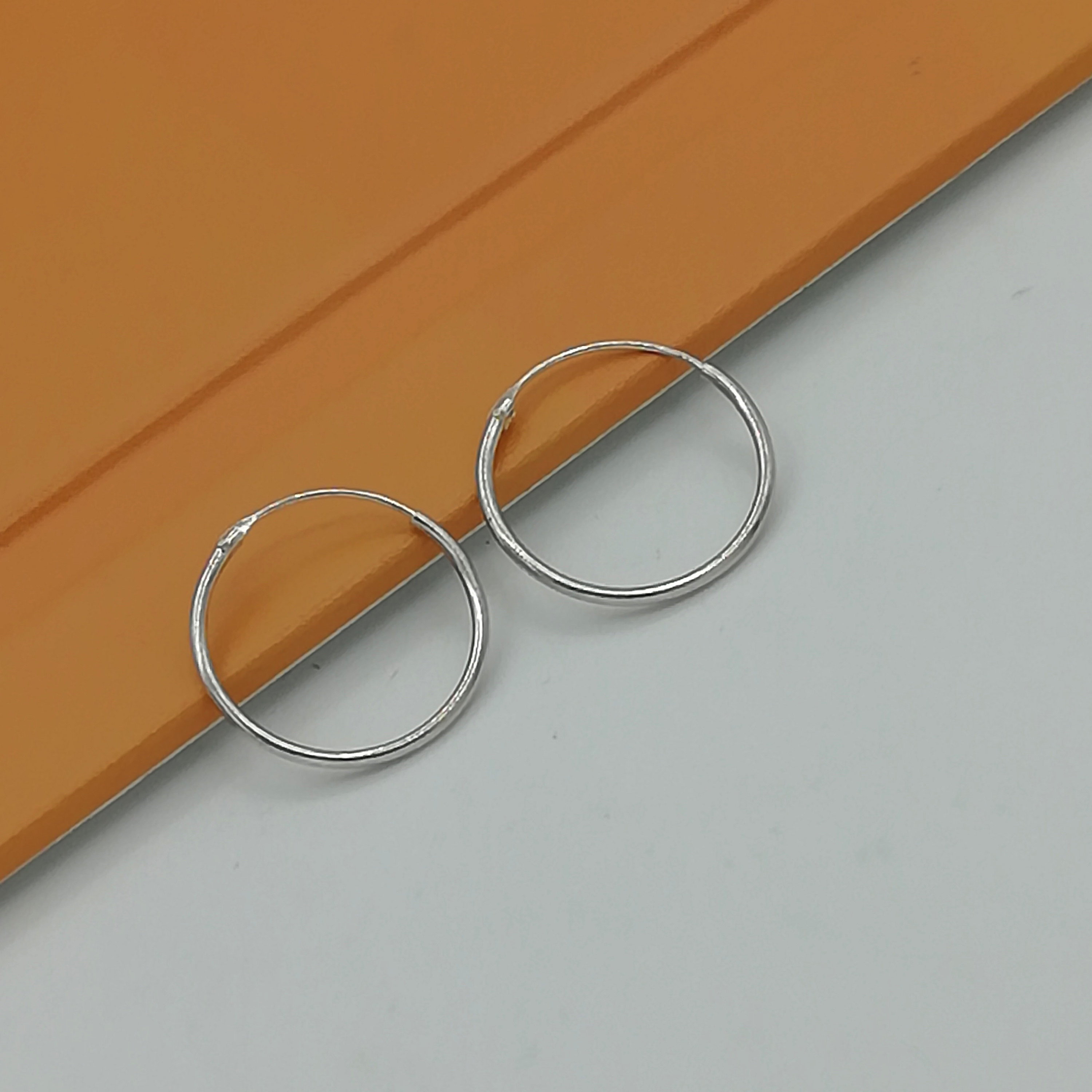 18mm silver hoops Silver hoop earrings Silver jewelry | Etsy