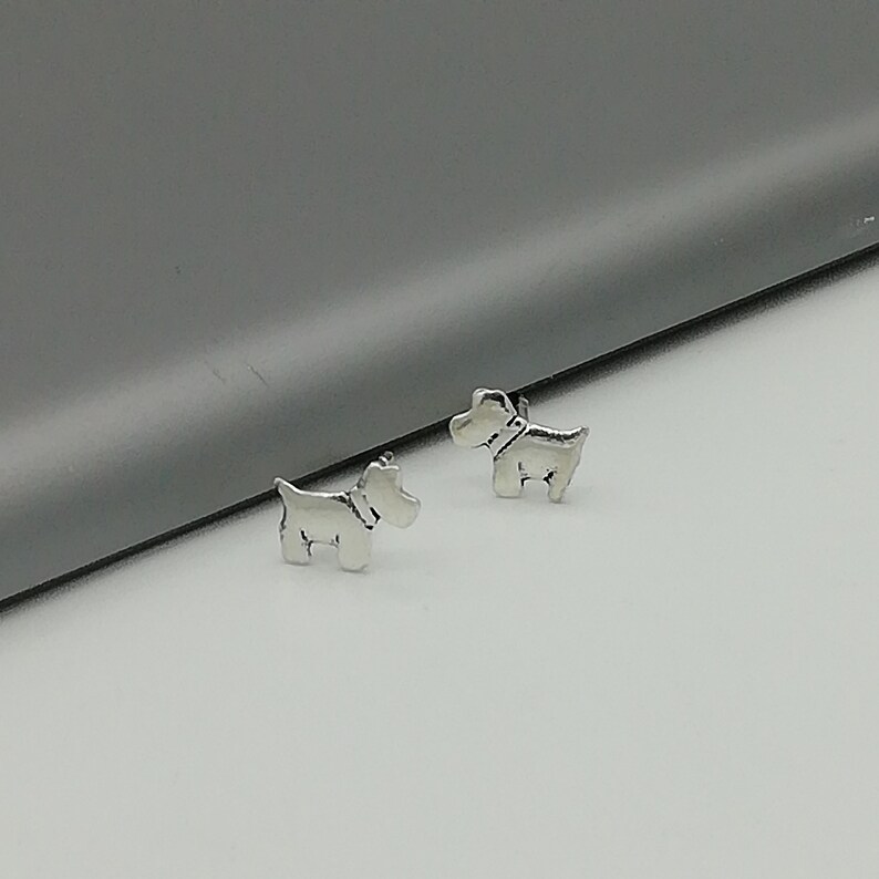 Dog Ear Studs Tiny Dog Earrings Delicate Studs Animal - Etsy