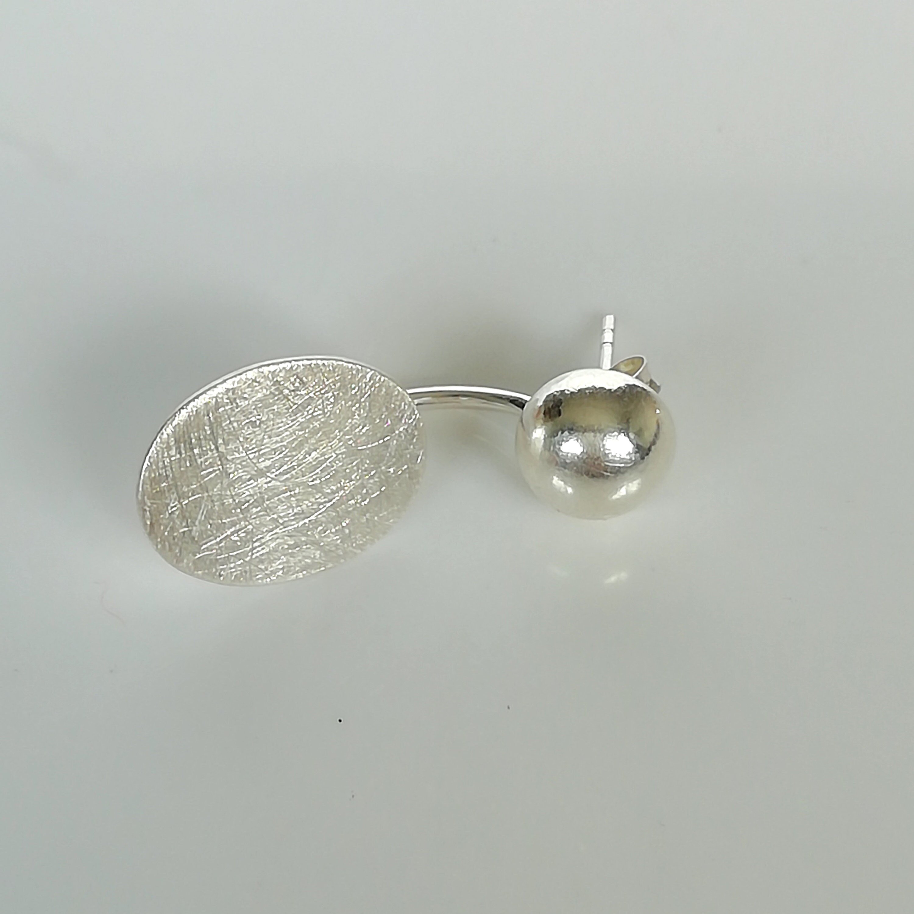 Ear jacket Silver ear jacket Oval ear jacket Bohemian | Etsy