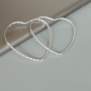 Sterling Silver Endless Heart Hoops | Lightweight Hoops | Sparkly Hoops ...