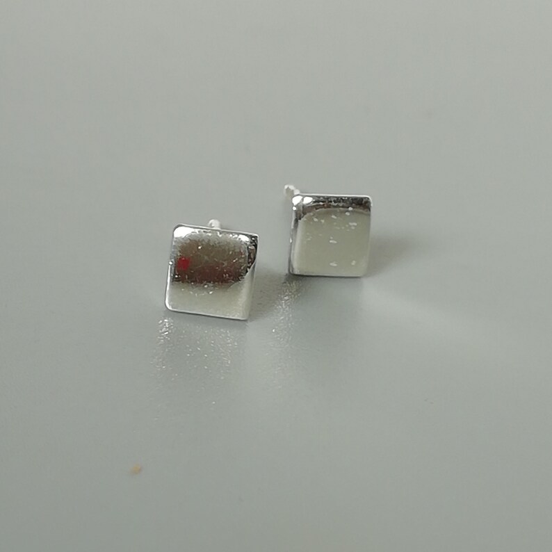 Sterling Silver Square Ear Studs Square Earrings Cartilage - Etsy