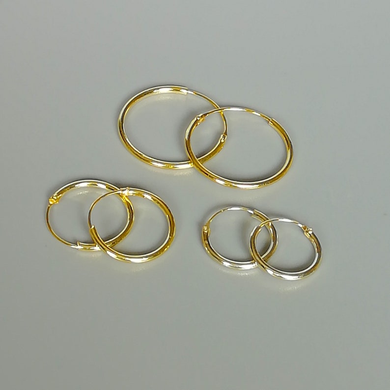 Gold Hoop Earrings Set Three Pairs Set 121416 Mm Gold | Etsy