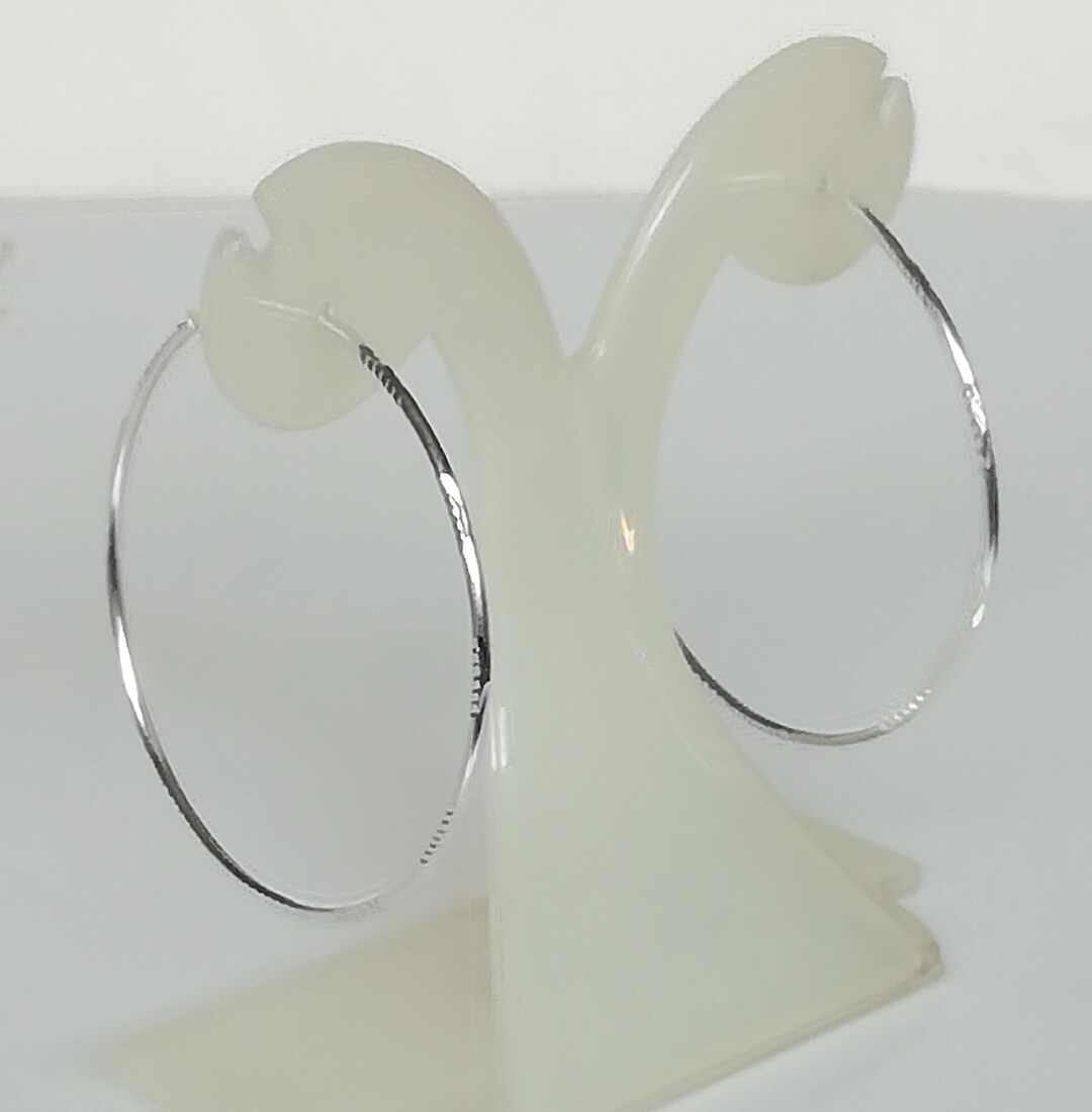 Large Silver Hoops | Round Hoops | Silver Jewelry | Minimalist Hoops ...