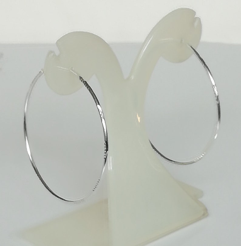 Large Silver Hoops Round Hoops Silver Jewelry Minimalist - Etsy