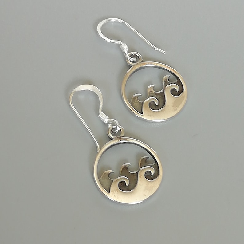 Sterling Silver Waves Earrings Ocean Waves Earrings Silver - Etsy
