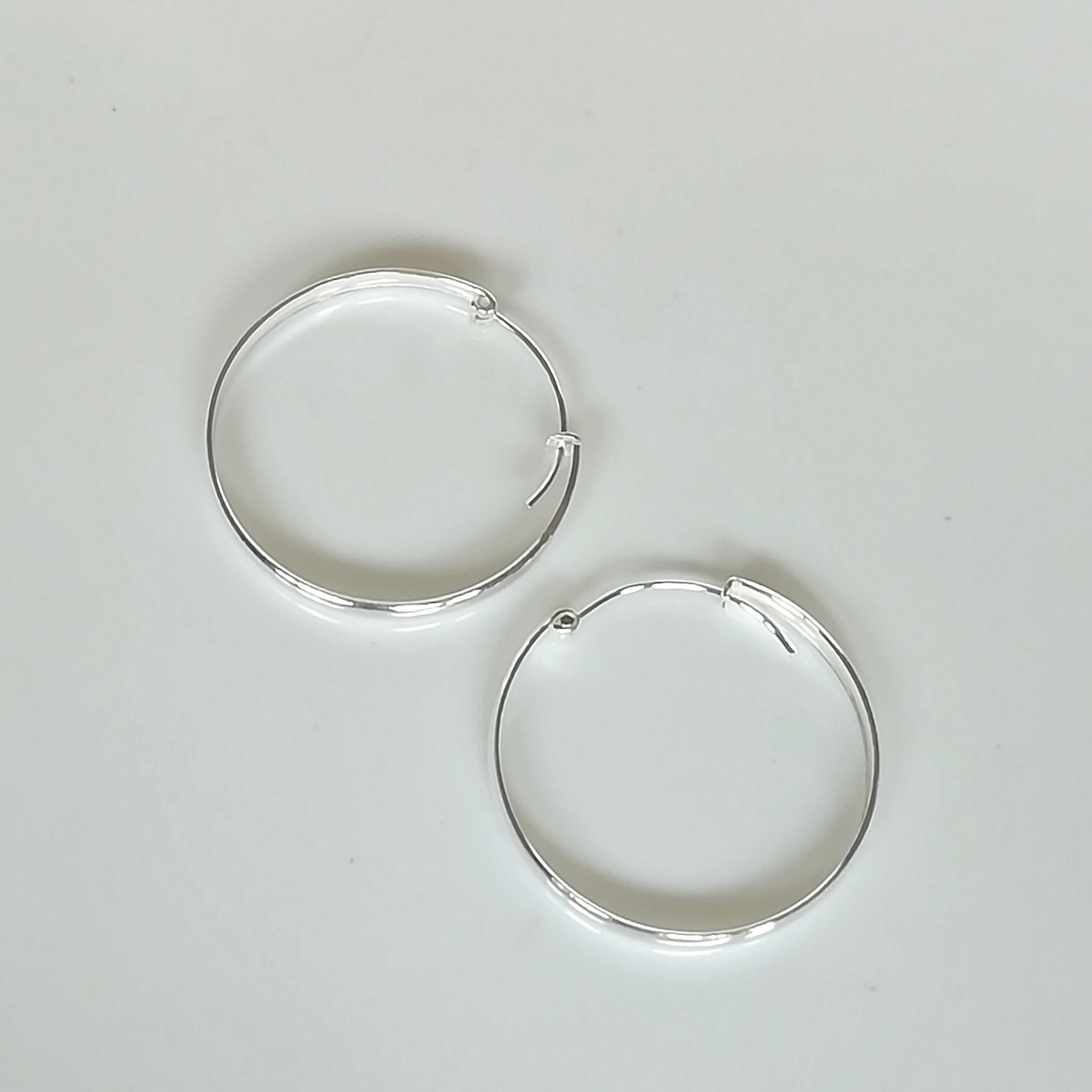 Big silver hoops 35 mm Silver hoop earrings Silver jewelry | Etsy