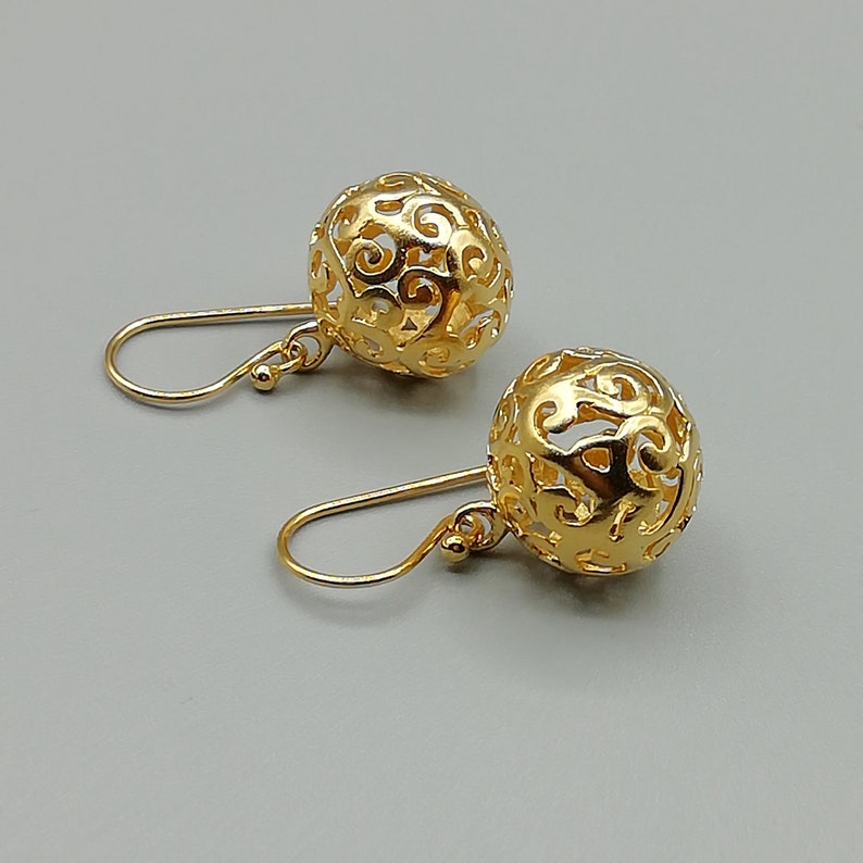 Filigreed Ball Ear Danglers | Gold Plated Earrings | Christmas Gifts ...