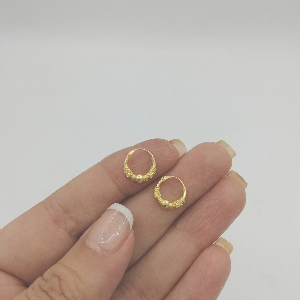 10 mm Bali hoops Small gold hoops Gold ear hoops Silver | Etsy