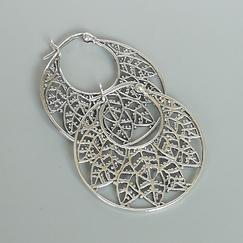 Sterling Silver Filigree Hoops | Egyptian Hoops | Bohemian Hoops ...
