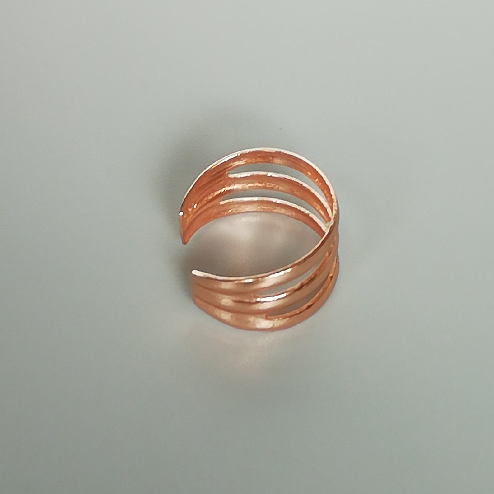 Three Band Rose Gold Toe Ring 8mm Toe Band Minimalist Toe | Etsy