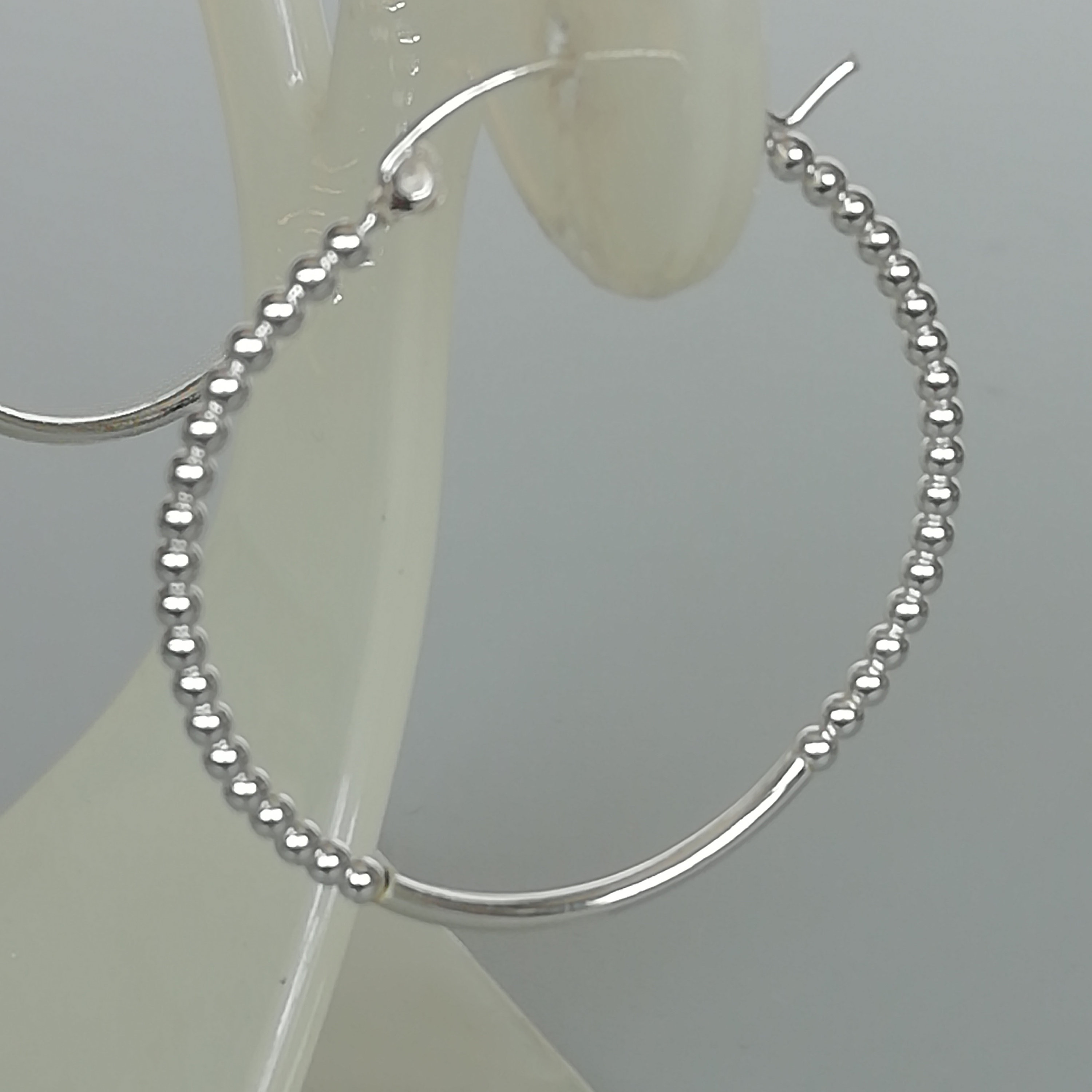 Silver Ball Hoops 35 Mm Silver Hoops Ear Hoops Ear | Etsy