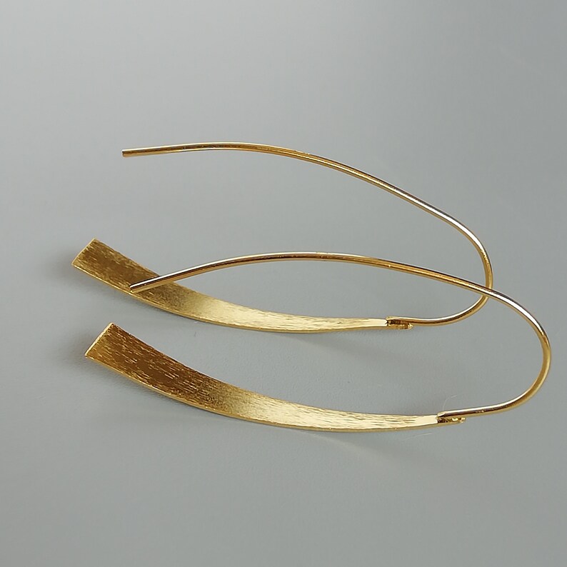 Long Hook Gold Plated Danglers Long Open Ended Hoop Ear - Etsy
