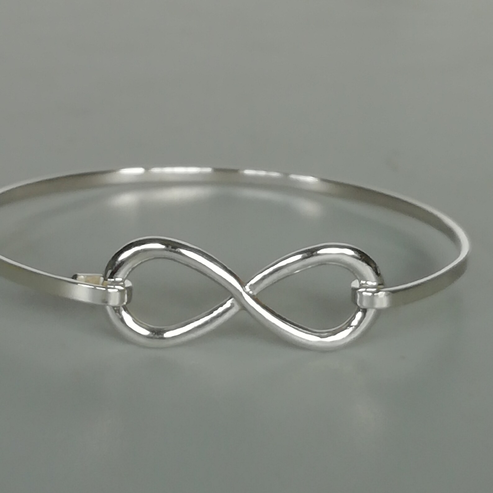 Infinity Bangle Sterling Silver Bangle Cuff Bracelet - Etsy